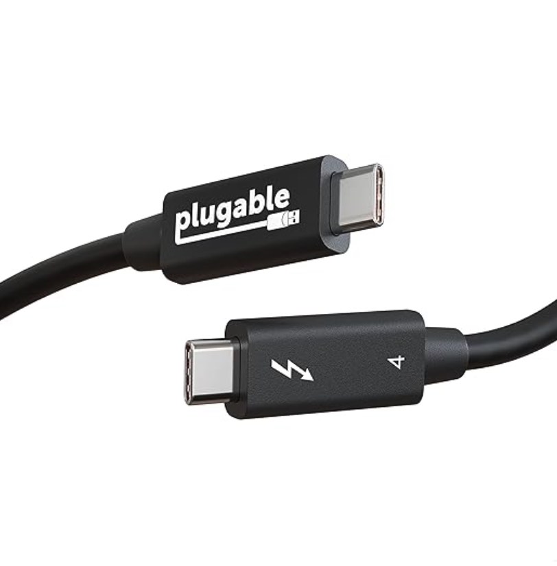2m Plugable Thunderbolt 4 Cable [Thunderbolt Certified] 2 Metres USB4 ...