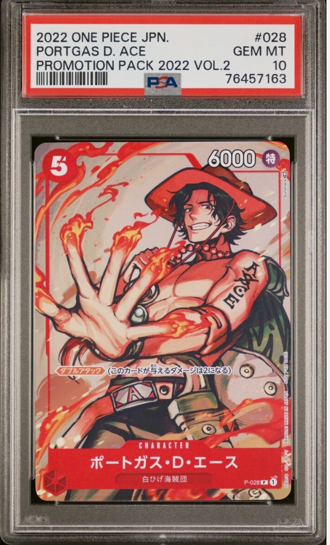 PSA 10 GEM MINT JAPANESE One Piece 2022 PORTGAS D. ACE P-028 PROMO PACK V.2, Hobbies & Toys ...