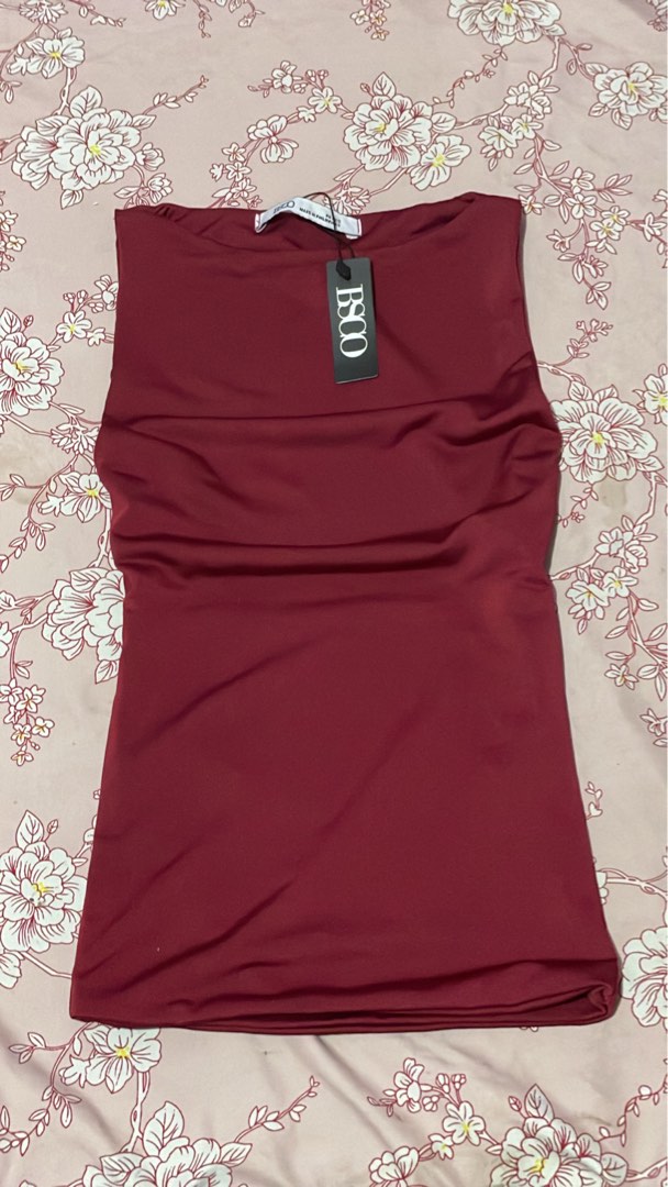 Red Elegant Clean Girl Preppy BSCO Top, Women's Fashion, Tops ...