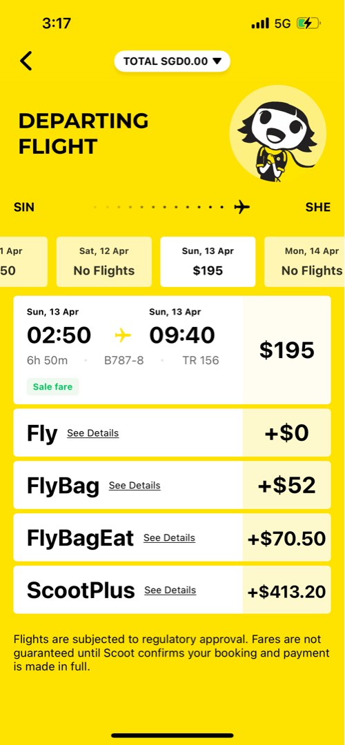 Scoot ticket from Singapore to shenyang w checkin luggage , Tickets ...