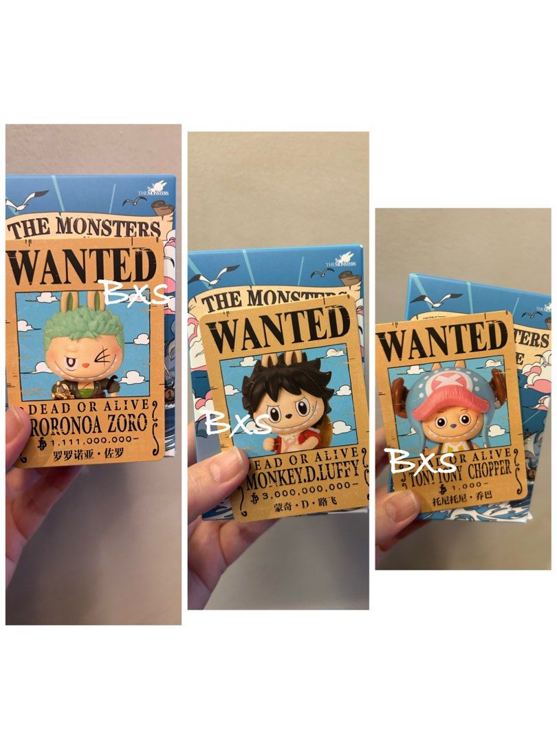 Sealed foil authentic popmart one piece Labubu zoro / chopper / luffy ...