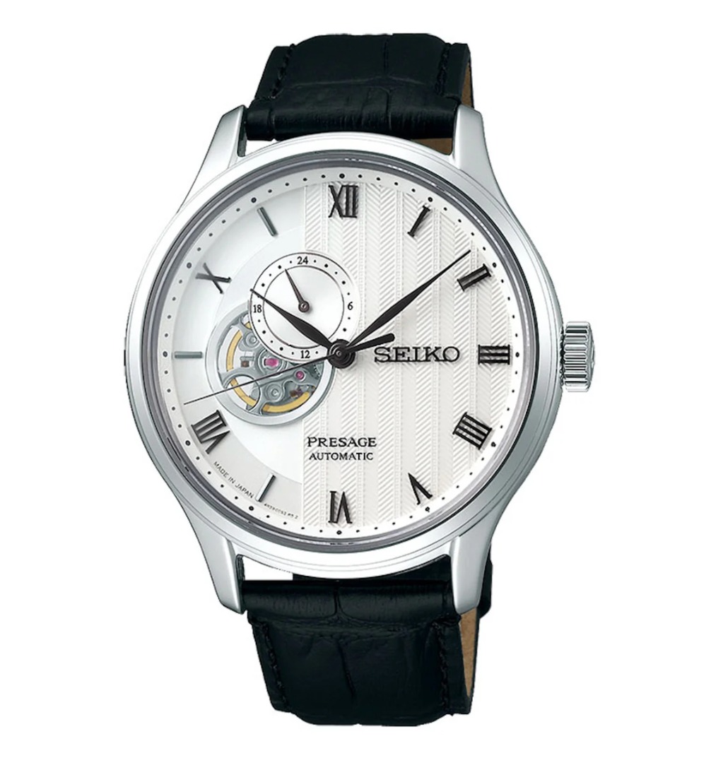 Seiko Presage - SSA379J1 - Zen Garden Open Heart Skeleton - White Dial ...