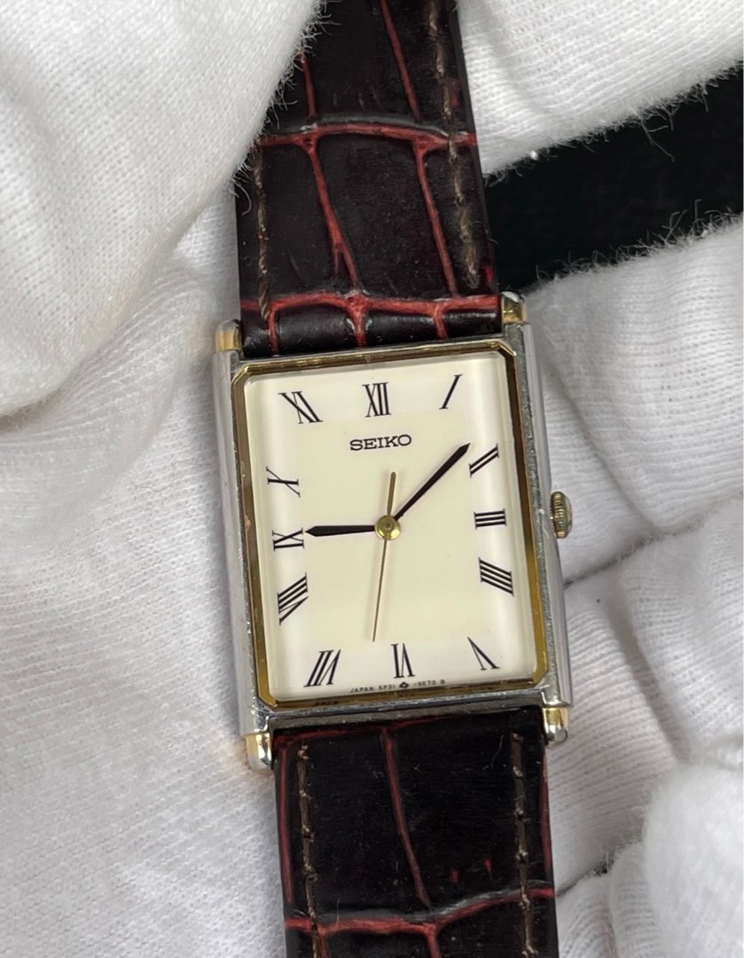 Seiko Tank Quartz Two Tone, Men's Fashion, Watches & Accessories ...