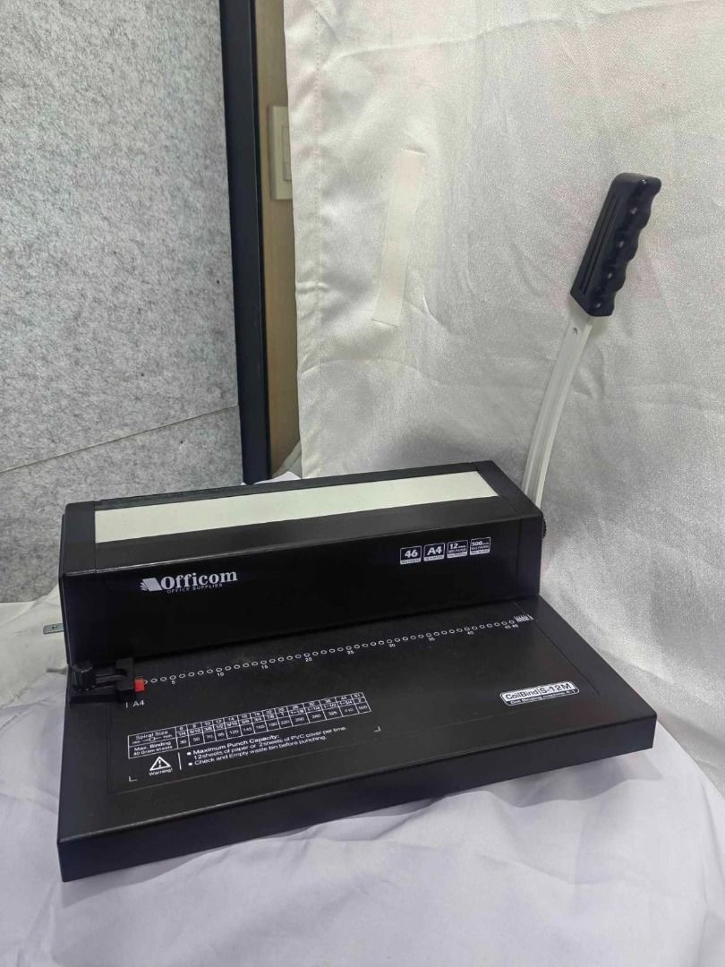 Spiral Bindng Machine S12M A4 Size Officom Heavy Duty binder ...