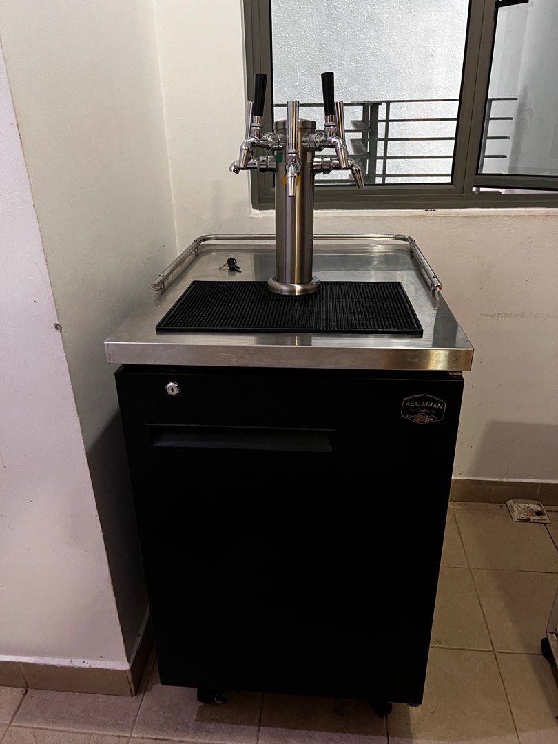 Stainless Beer Kegerator with 5 taps (nukataps), 6 kegs, 2 CO2 tanks for homebrew, TV & Home ...