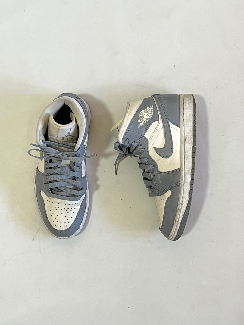 stealth grey nike air jordan 1 mid sneakers shoes | y2k coquette dainty ...