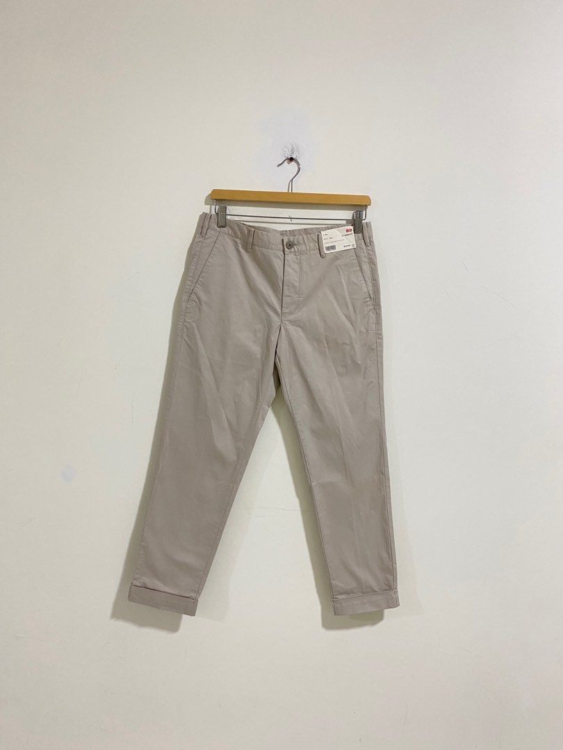 Uniqlo Beige Trouser Pants NOS, Men's Fashion, Bottoms, Trousers on ...
