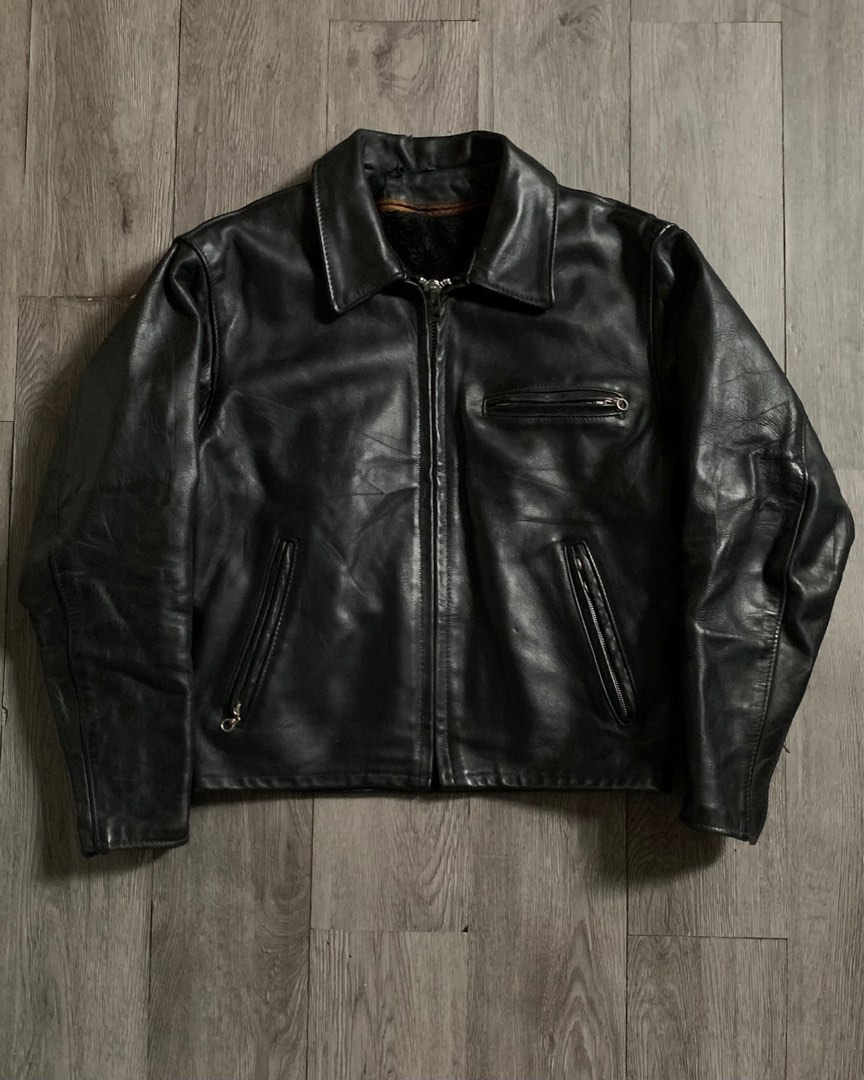 VINTAGE 90's SCHOTT 642 STEERHIDE LEATHER JACKET, Fesyen Pria, Pakaian , Baju Luaran di Carousell