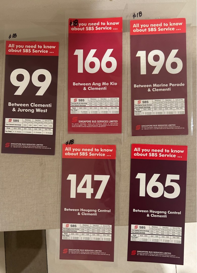 Vintage SBS bus route brochure , Singapore bus guide $18 each, Hobbies ...