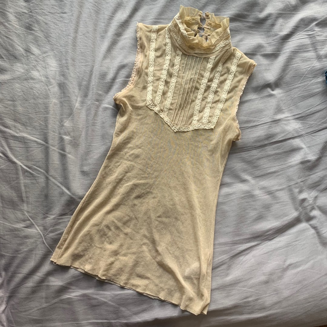 Vintage Sheer Top, Women's Fashion, Tops, Sleeveless on Carousell