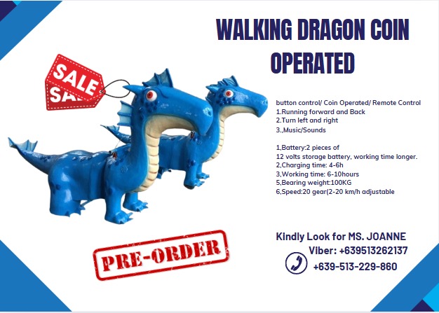 Walking Dragon Coin Operated, Children Playground Animatronic Riding ...