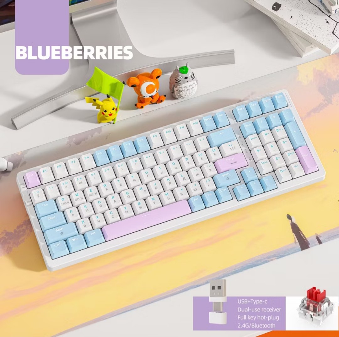 Wireless Bluetooth Mechanical Keyboard in Blueberry, Computers & Tech ...