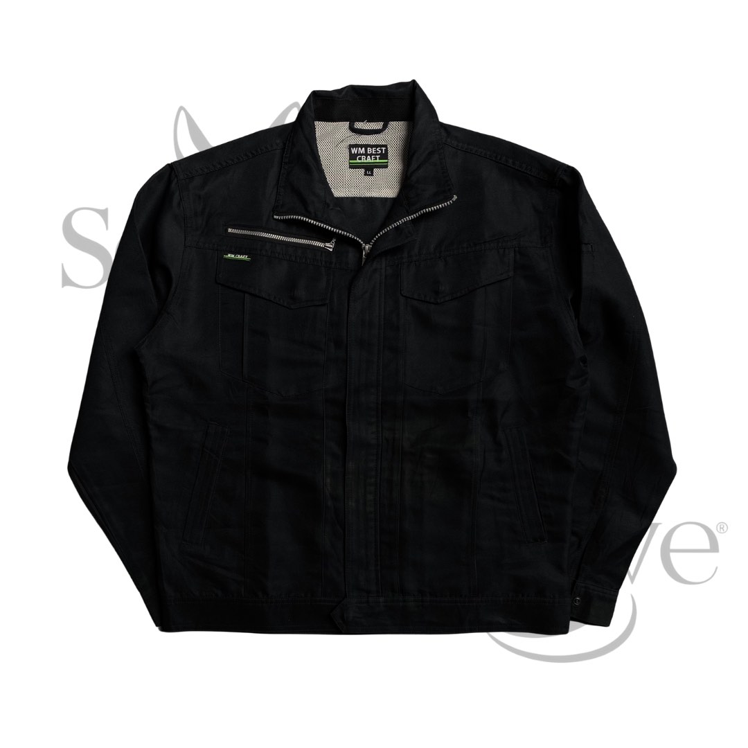 WM Best Craft Boxy Work Jacket Black Hitam Full Zipper Jacket, Jaket ...