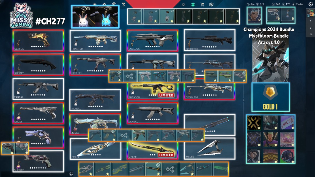 WTS 21 Premium Skins Valorant Account | Champions 2024 Bundle ...
