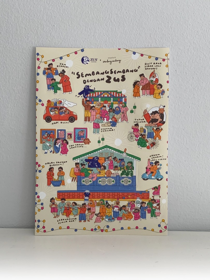 Zus x Projek Sembang Raya Sticker - A5, Hobbies & Toys, Stationery ...