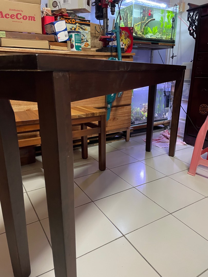 180cm long Teak table 25cm wide 78cm high, Furniture & Home Living ...