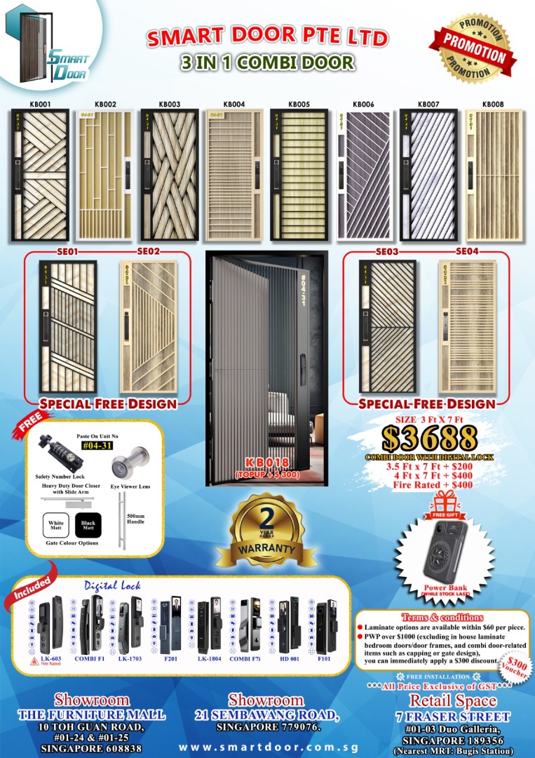 🔥 3-in-1 Combi Door + Digital Lock | Free Installation & Warranty! 🔥 ...