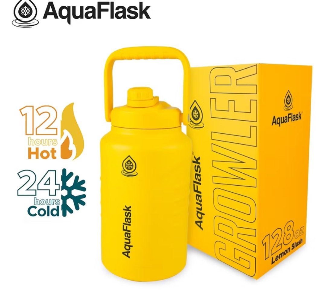 Aquaflask 128oz Wide Mouth with Spout Lid Vacuum Insulated Stainless ...