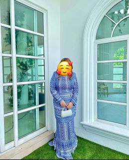 Fasa Studio Baju Kurung in Dusty Blue, Women's Fashion, Muslimah ...