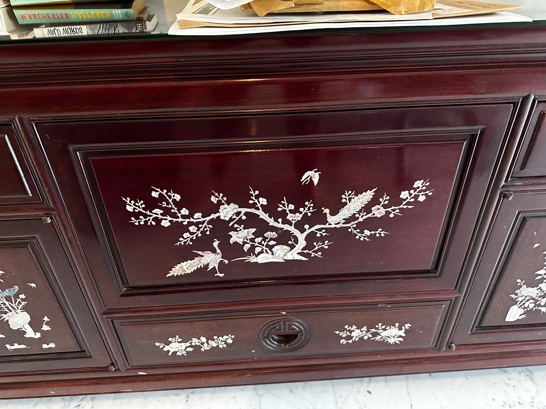 Beautiful antique rosewood mother of pearl sideboard TV cabinet ...