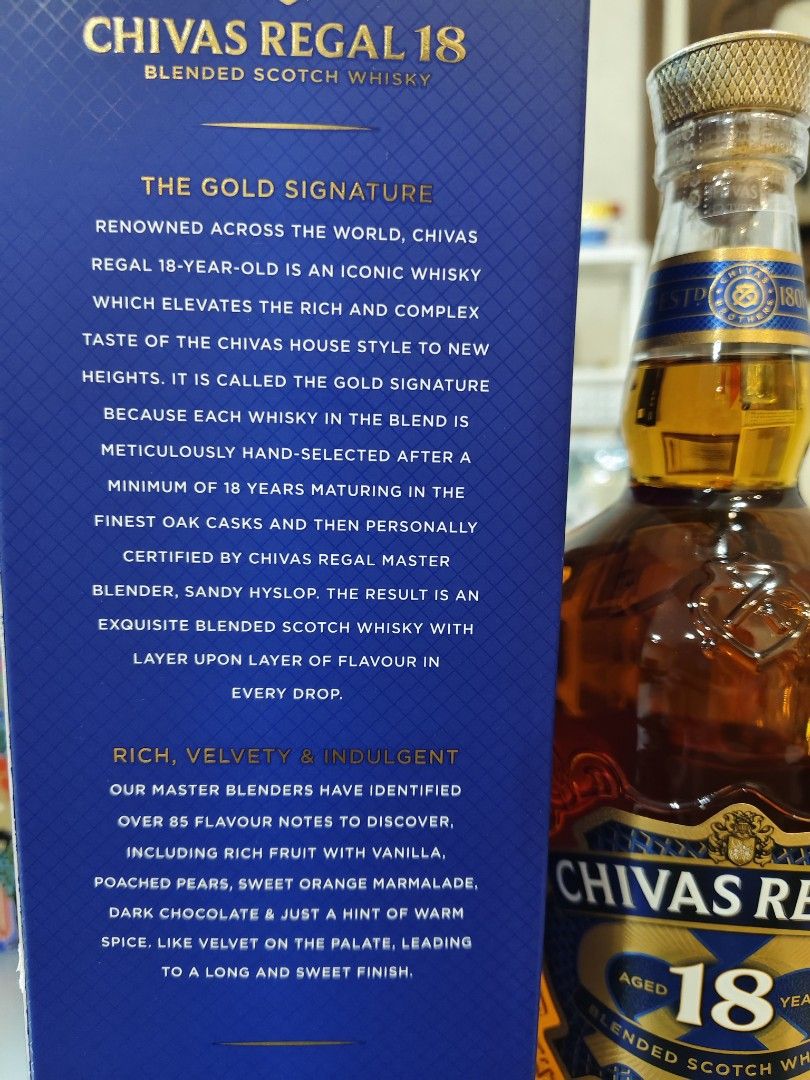 BIG 1L Chivas Regal 18 years old 18YO whisky whiskey blended single ...