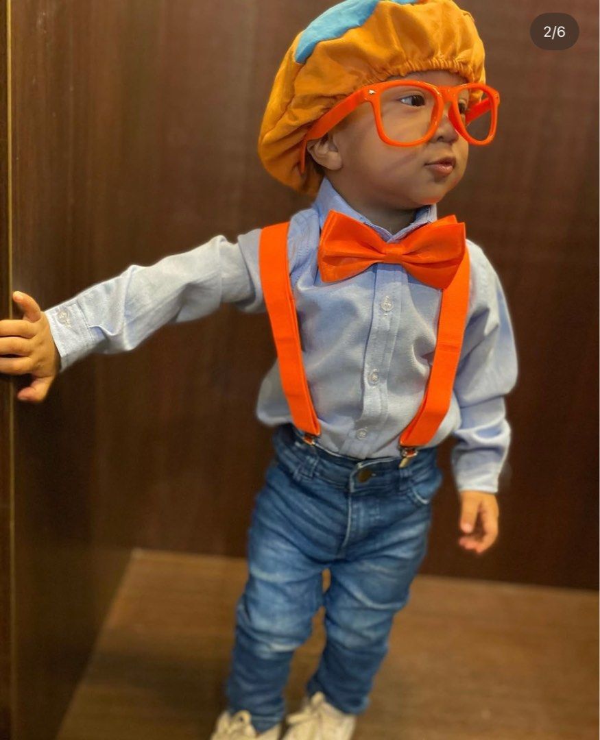 Blippi Costume Accessory Dress Up Set Kids Hat Cap Bowtie Glasses ...