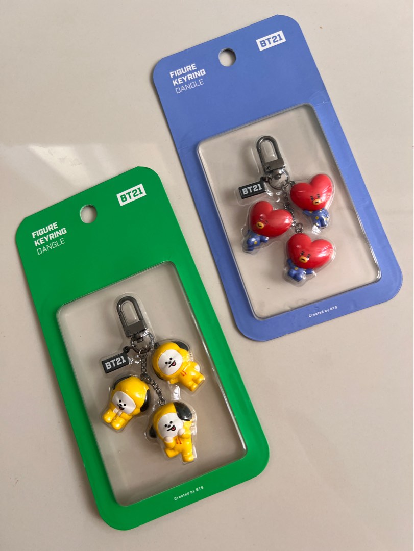 BT21 Official Merch Figure Keyring Dangle: Tata & Chimmy, Hobbies ...