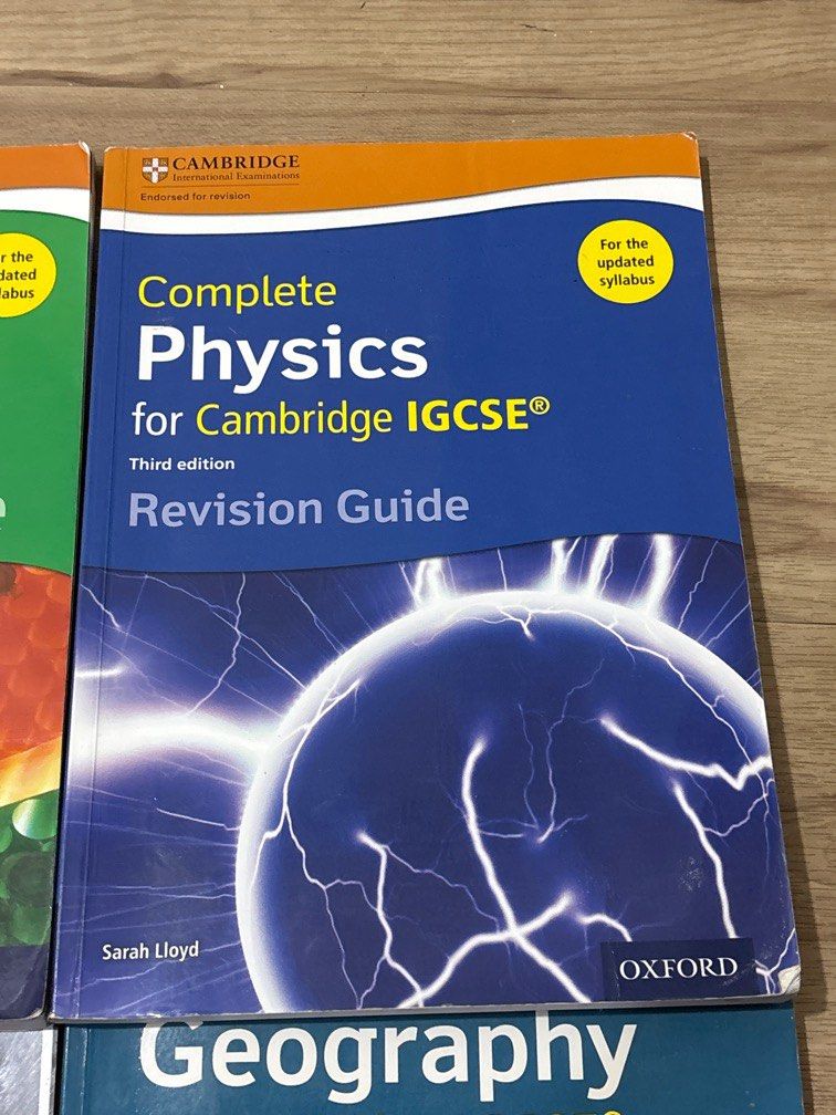 Cambridge IGCSE Complete Chemistry, Physics, Geography Third Edition Revision Guides, Hobbies ...