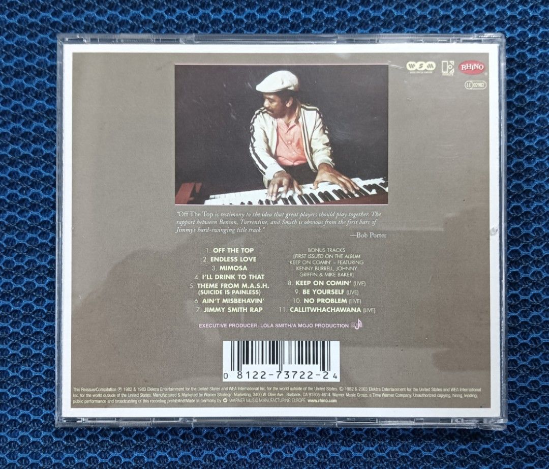 CD Jimmy Smith Featuring George Benson,Ron Carter,Grady Tate,Stanley ...