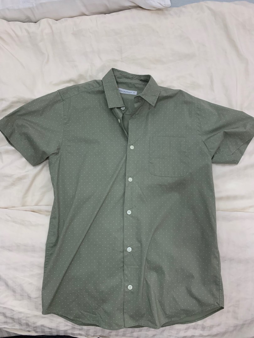 Cedar wood State button up shirt (green dotted), Men's Fashion, Tops ...