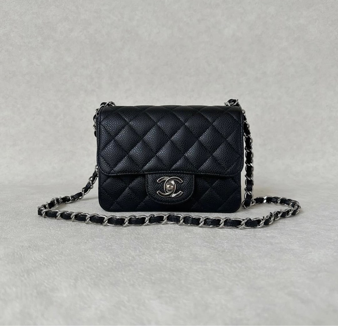 Chanel Mini Square Caviar Flap Mini Caviar Black Silver hardware ...