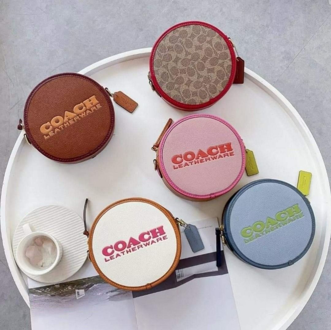 Coach CA098 Kia Zip Circle Crossbody Bag in Colorblock Natural Pebble ...
