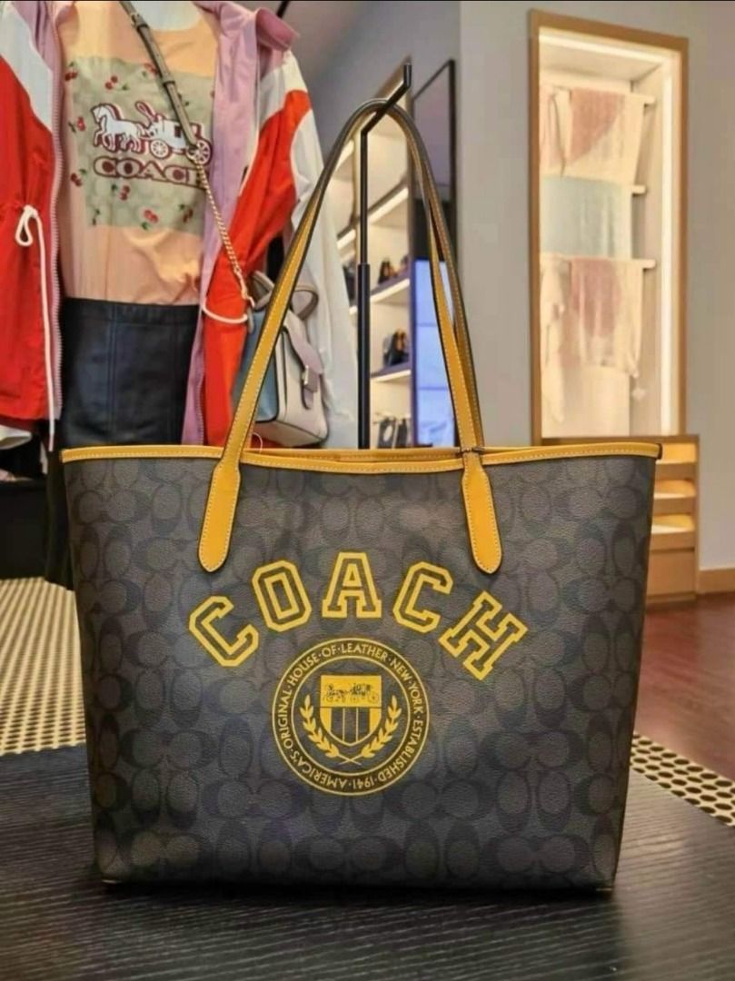Coach CB869 City Tote in Signature Coated Canvas and Smooth Leather ...