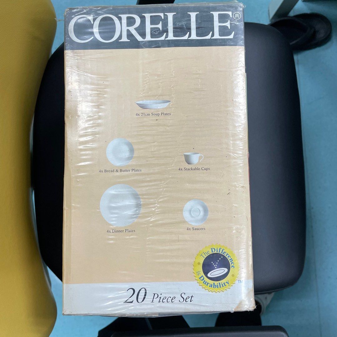 CORELLE 20 Piece Set Made in USA Corak Bunga Herb Country New Old Stock ...