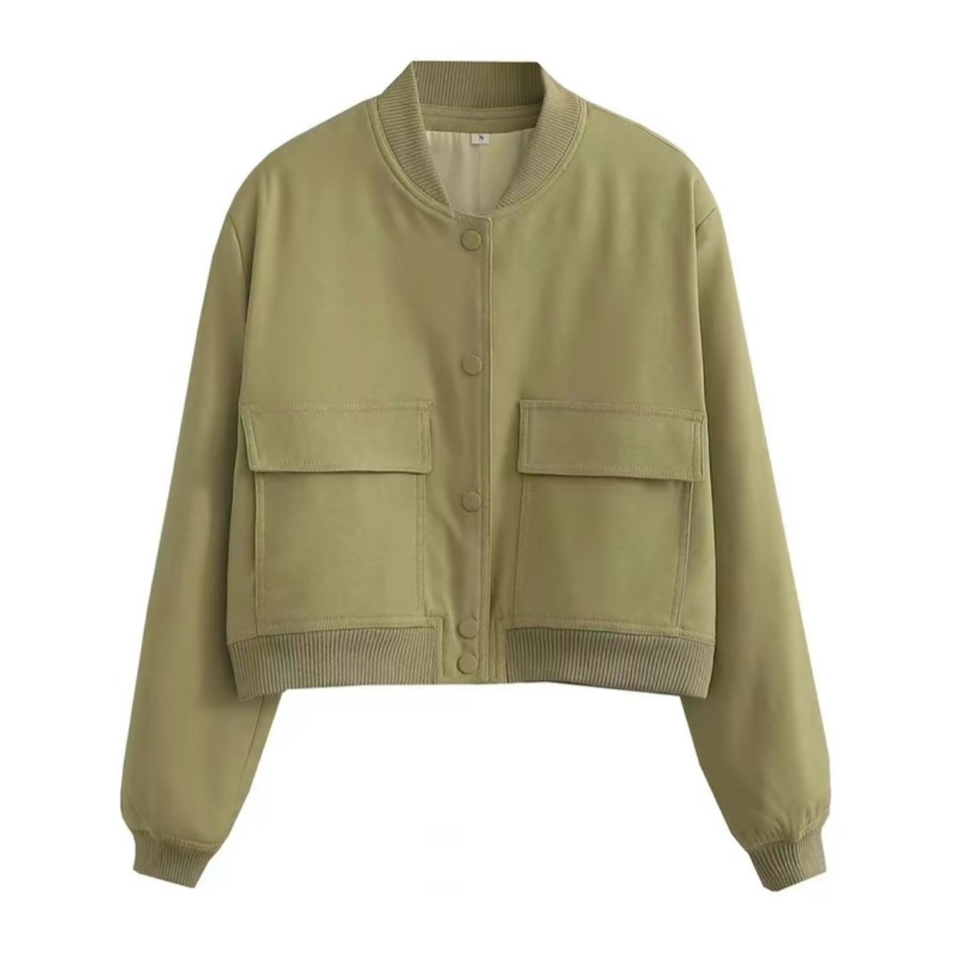 Cropped Top Jacket [Olive Green], Women's Fashion, Coats, Jackets and ...