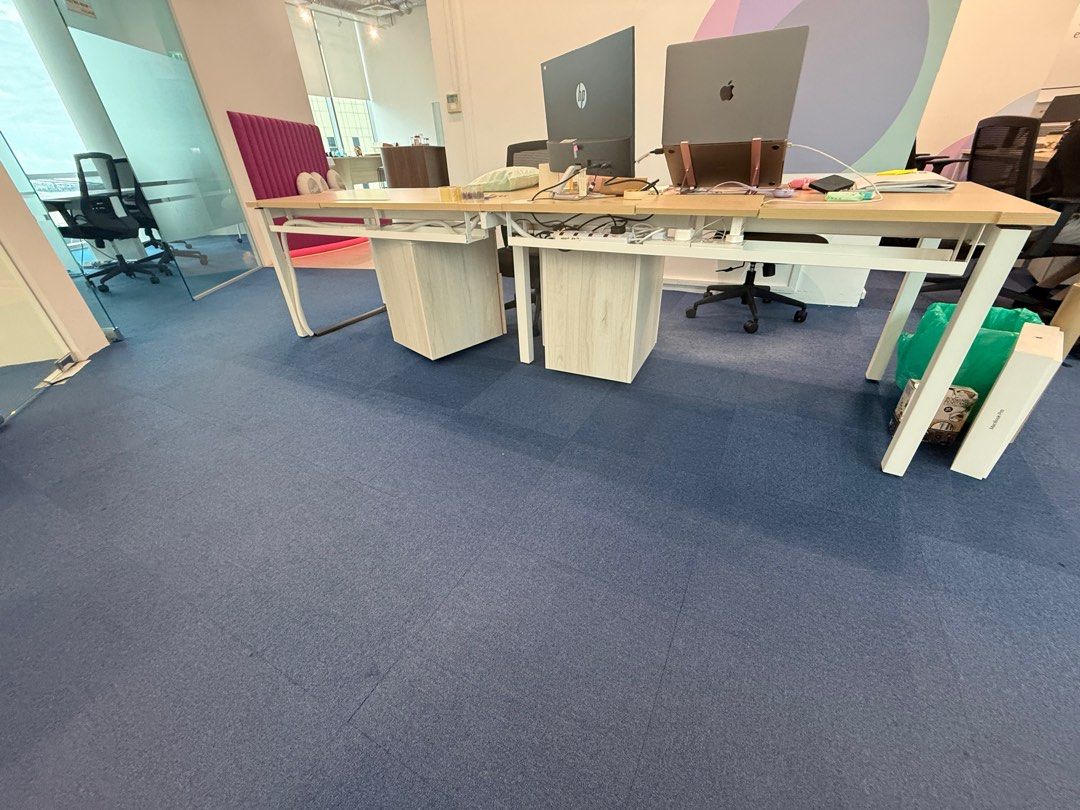 Desk 1.5m x 2 joint at centre = 3m long, Furniture & Home Living ...