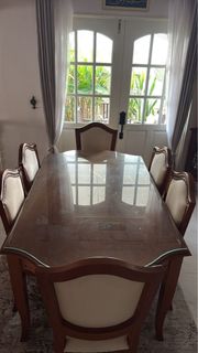 Kayu Jati Dining Table (6-seater), Furniture & Home Living, Furniture ...