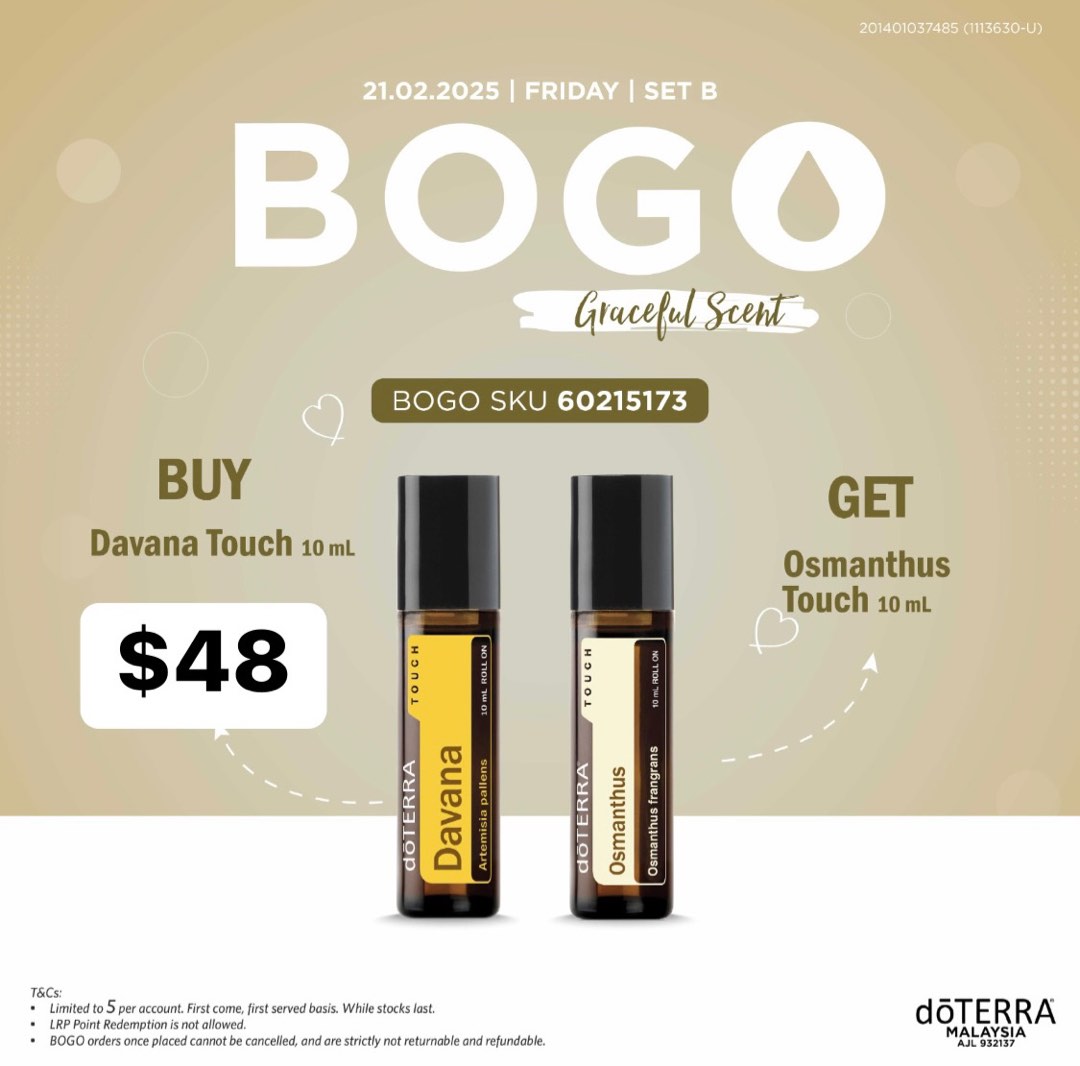 doTERRA BOGO Davana and Osmanthus touch roller Limited Edition ...