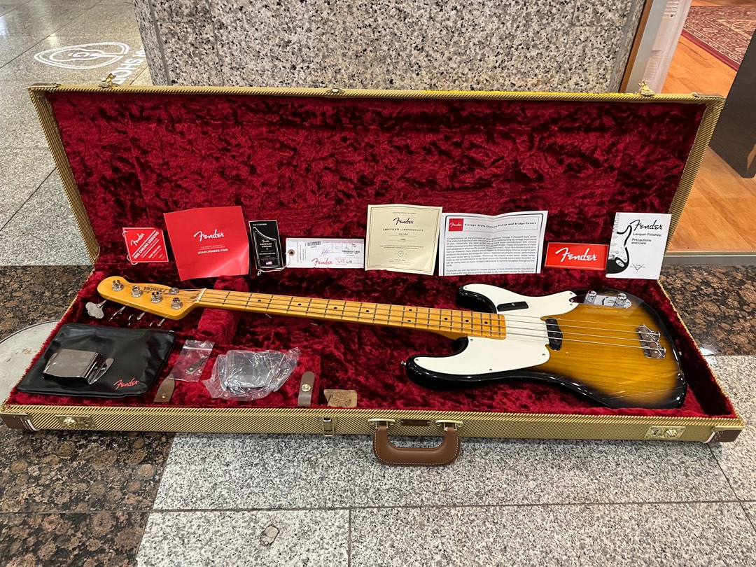 Fender American Vintage II 54 Precision Bass Electric Guitar, Maple FB ...