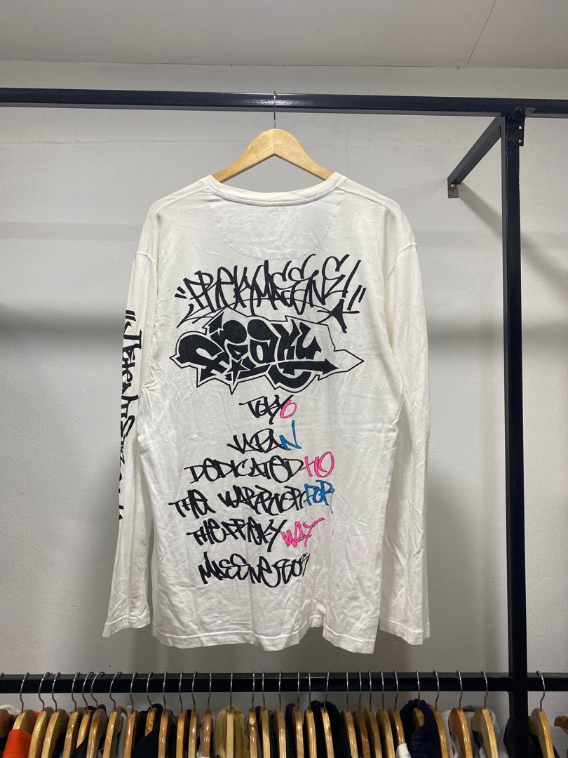 FREAKY Y2K POEM PUNK GRUNGE GRAFFITI LS SPELLOUT STUSSY, Men's Fashion ...