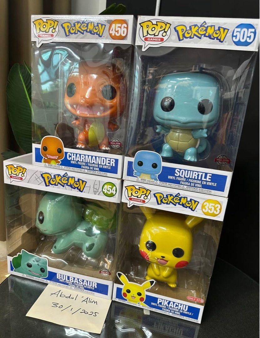 Funko Pop Pokemon Charmander Bulbasaur Squirtle Pikachu 10inch Jumbo ...