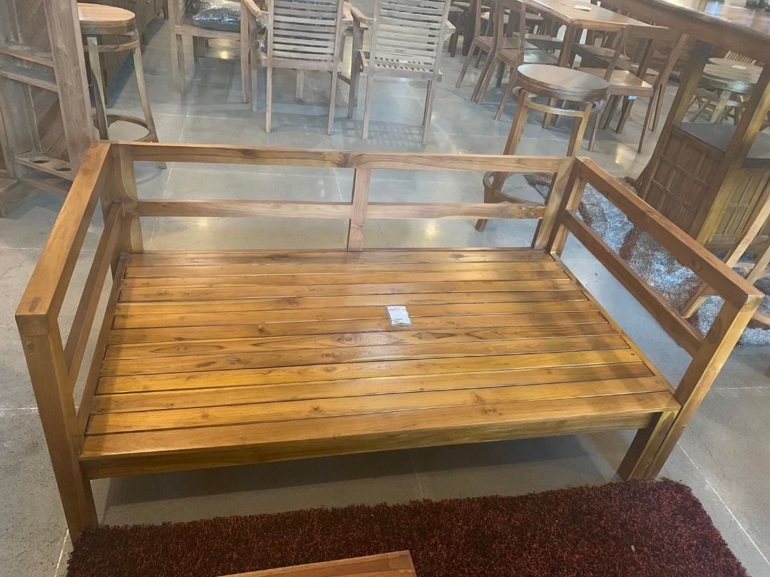Handcrafted Solid Teak Wood Side Pull Sofa Bed Frame Furniture, Furniture & Home Living ...