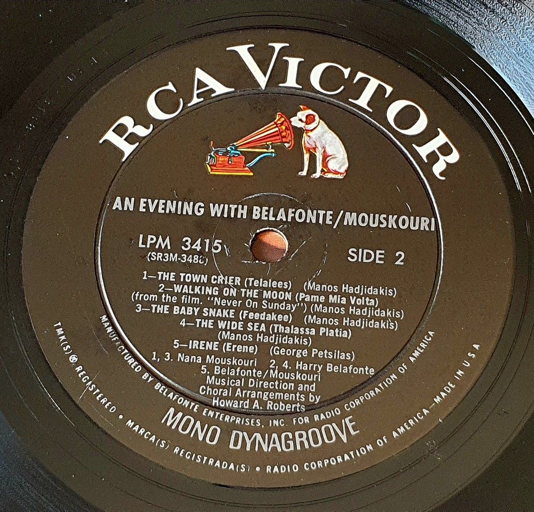 Harry Belafonte & Nana Mouskouri ~ An Evening with ( MADE IN USA ) LP, Hobbies & Toys, Music ...