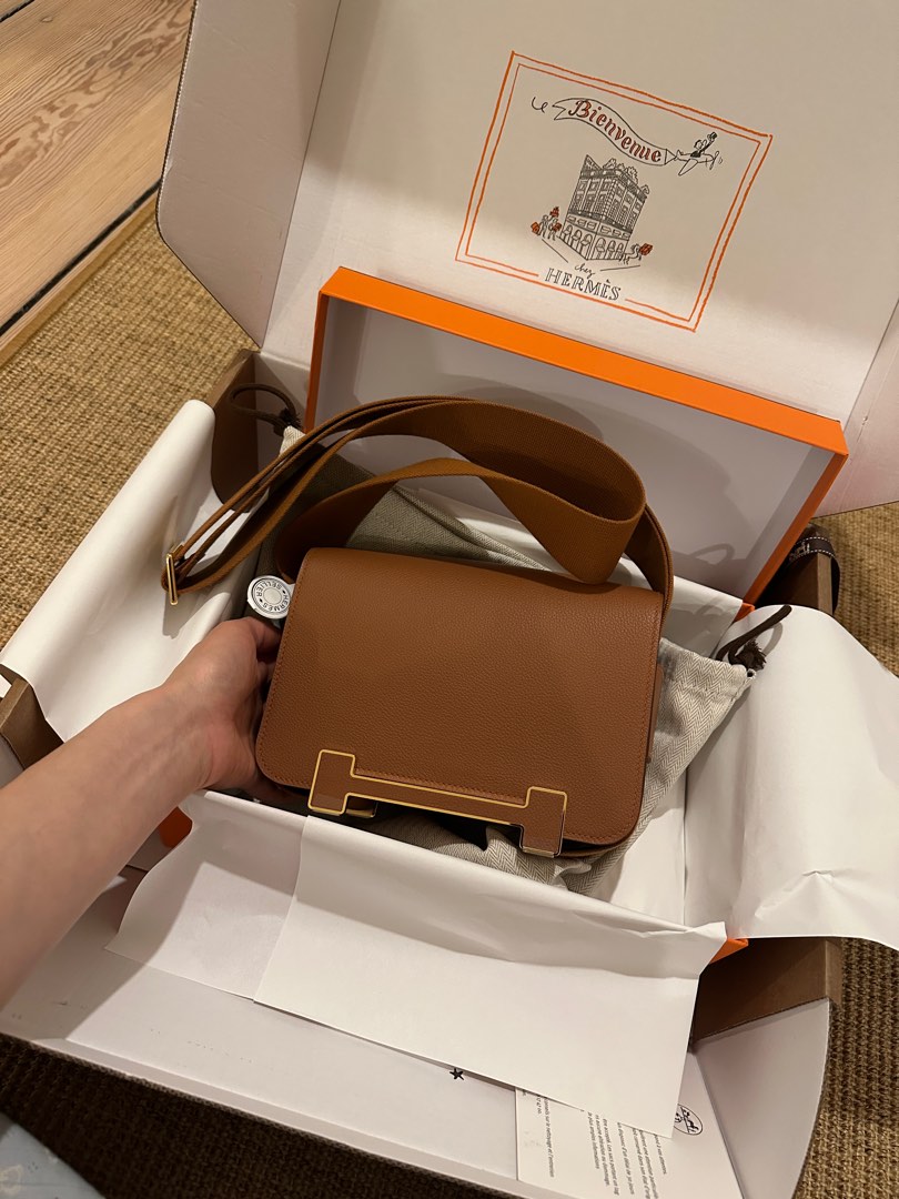 Hermes Geta bag - Gold Brown, Women's Fashion, Bags & Wallets, Cross ...