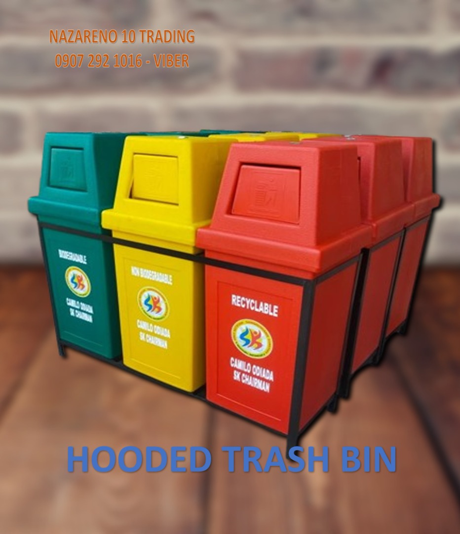 Hooded Trash bin Segregation 817, Furniture & Home Living, Cleaning ...