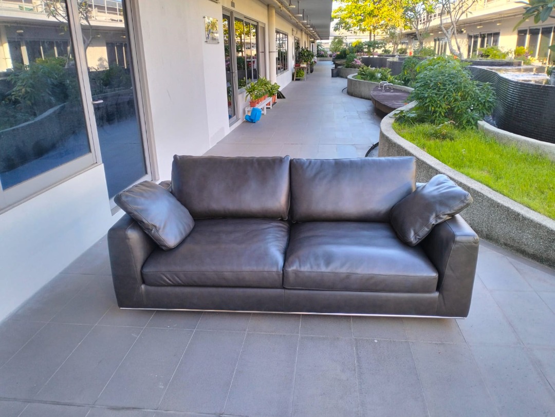 KARL Leather 3 Seater Sofa, Furniture & Home Living, Furniture, Sofas ...