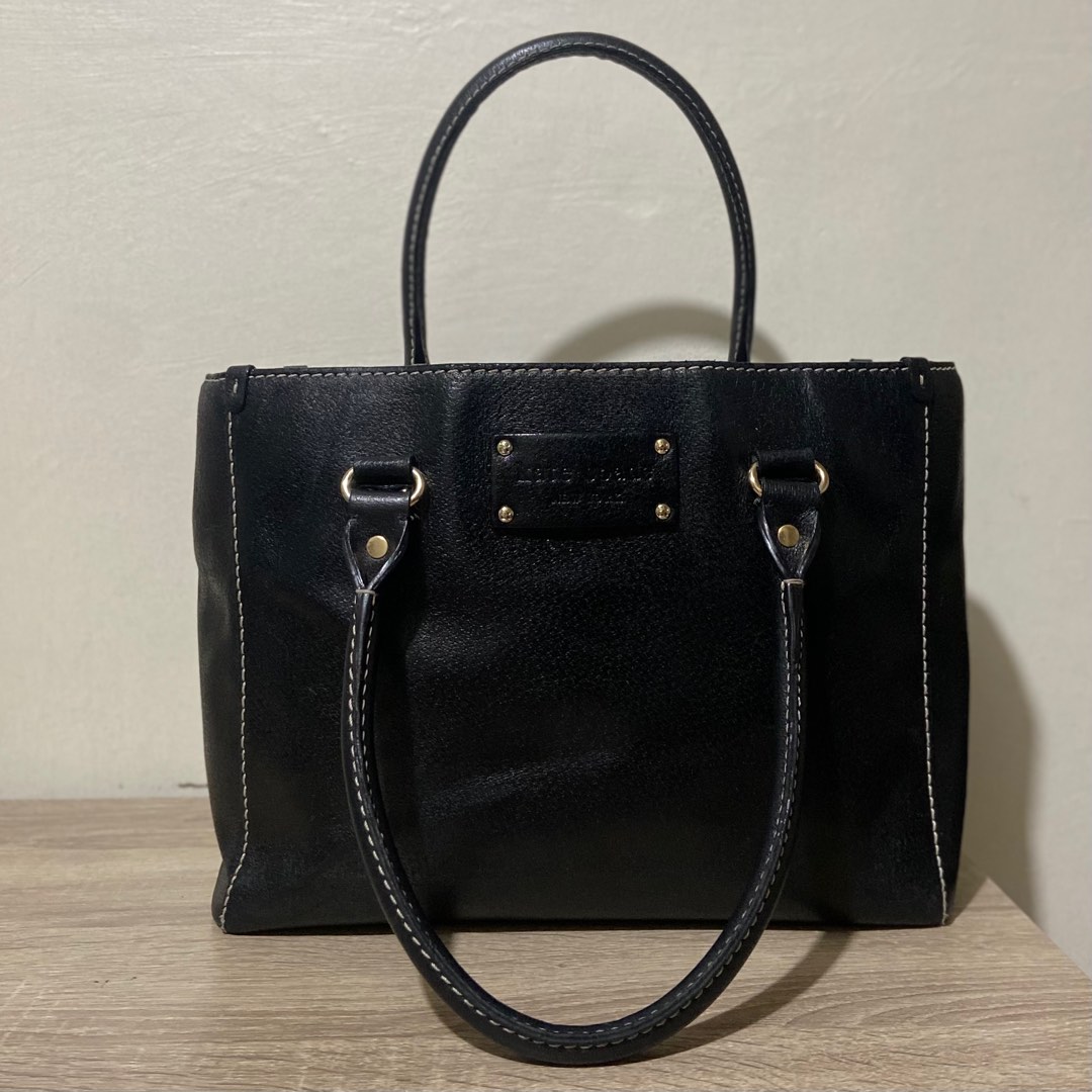 Kate Spade Wellesley Quinn Black Leather, Luxury, Bags & Wallets on Carousell