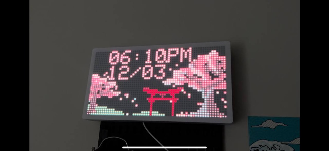 LED Matrix Clock (powered by esp32) with sakura flowers falling in ...