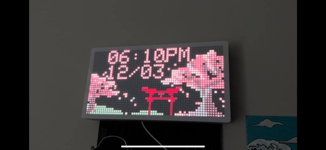LED Matrix Clock (powered by esp32) with sakura flowers falling in ...
