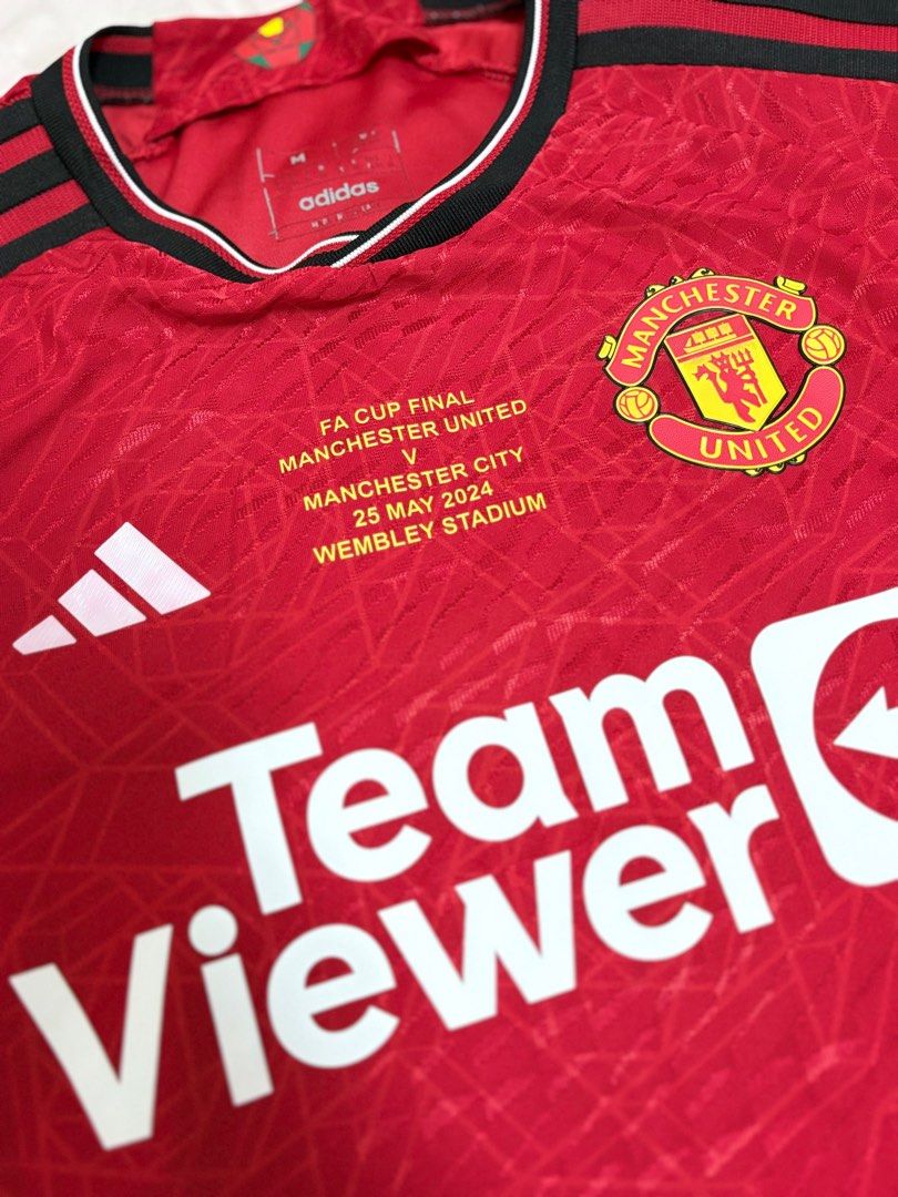 Manchester United 23/24 Home Kit Fa Cup Final Football Jersey, Men's ...